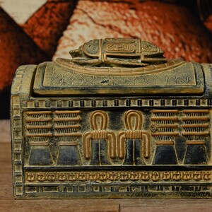 Egyptian Box Made of Natural Stone, Carved on Top With a Large Egyptian ...