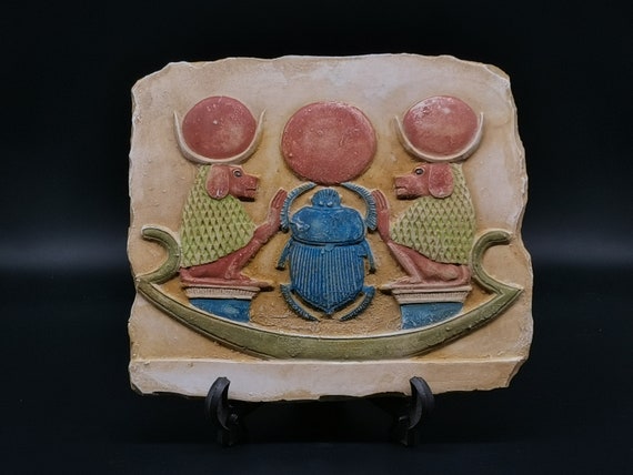 WALL Relief Panel Two Baboons Offering the Wedjat Eye to the | Etsy