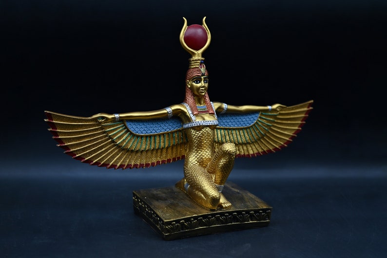 Egyptian Goddess Isis Open Wings Large Statue Made in Egypt - Etsy