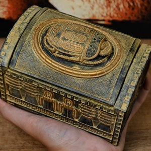 Egyptian Box Made of Natural Stone, Carved on Top With a Large Egyptian ...