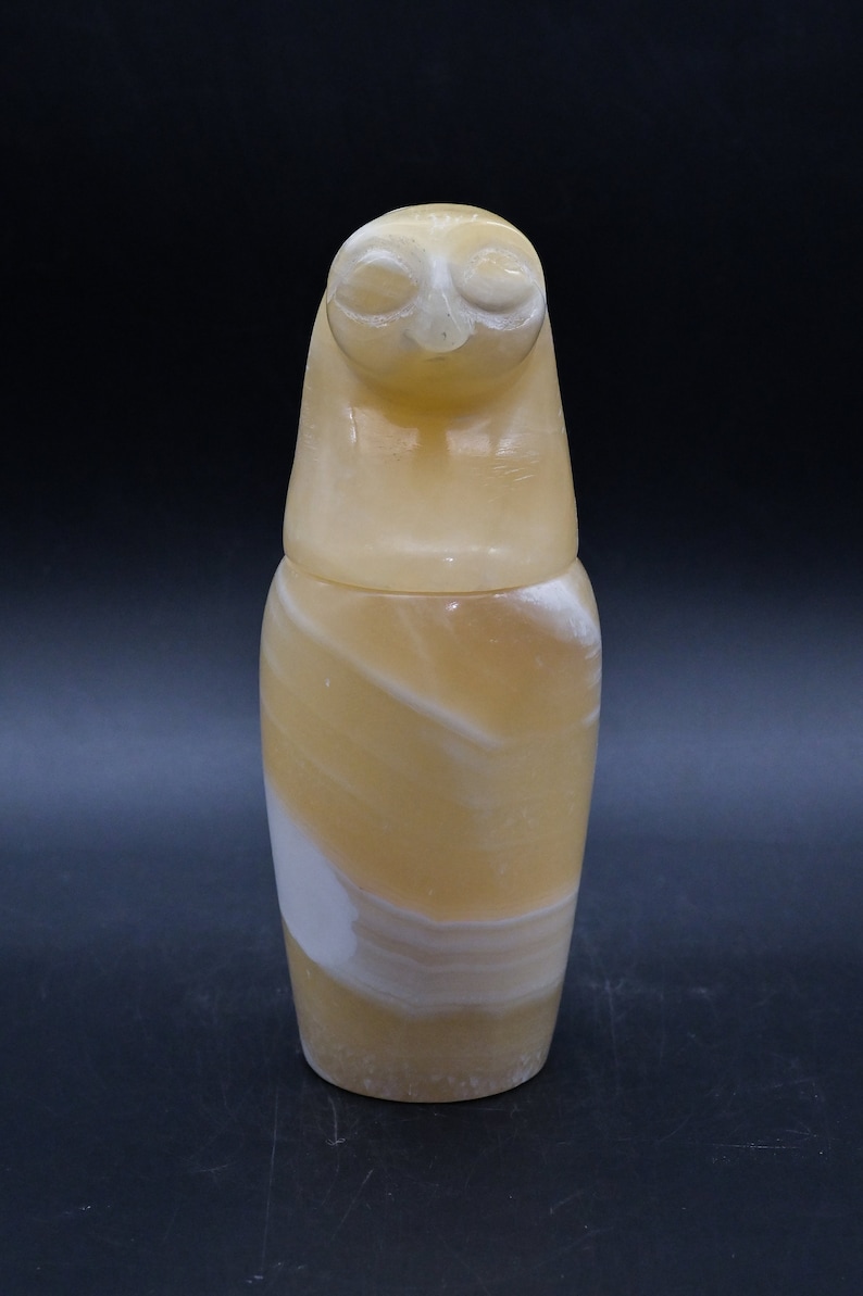 Unique Egyptian Art Canopic Jars Alabaster Carved Sculpture - Etsy