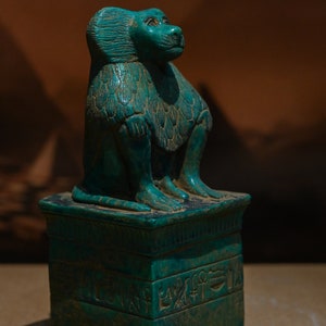 Statue of Thoth Baboon Seated Monkey moon God Thoth and Wisdom ...