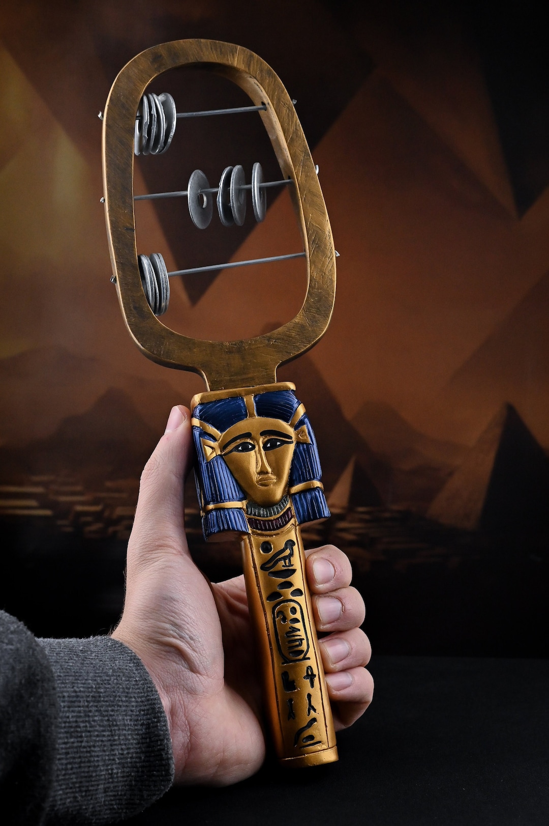 Egyptian Handmade Hathor Sistrum (musical Instrument) Replica From Her ...