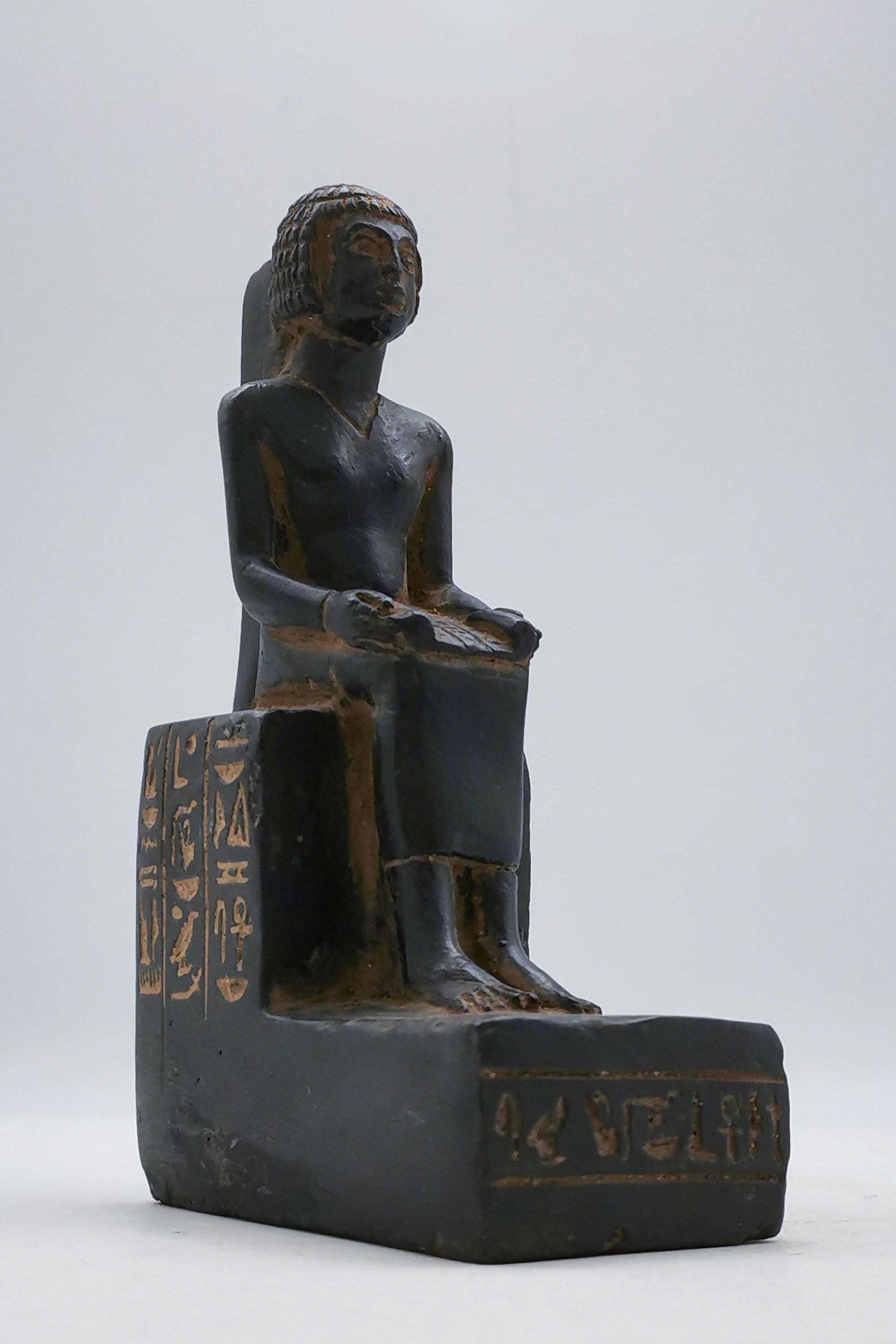 Statue of Egyptian art Seated statue of Imhotep holding an | Etsy