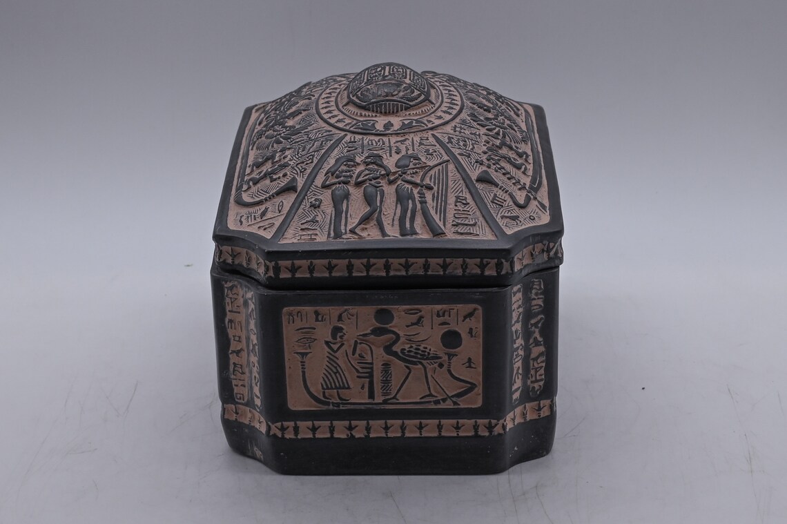 Unique Egyptian Art Box Heavy Decorative Include Sphinx - Etsy