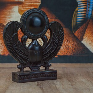EGYPTIAN Art Winged SCARAB BEETLE Khepri Medium Black Made in - Etsy