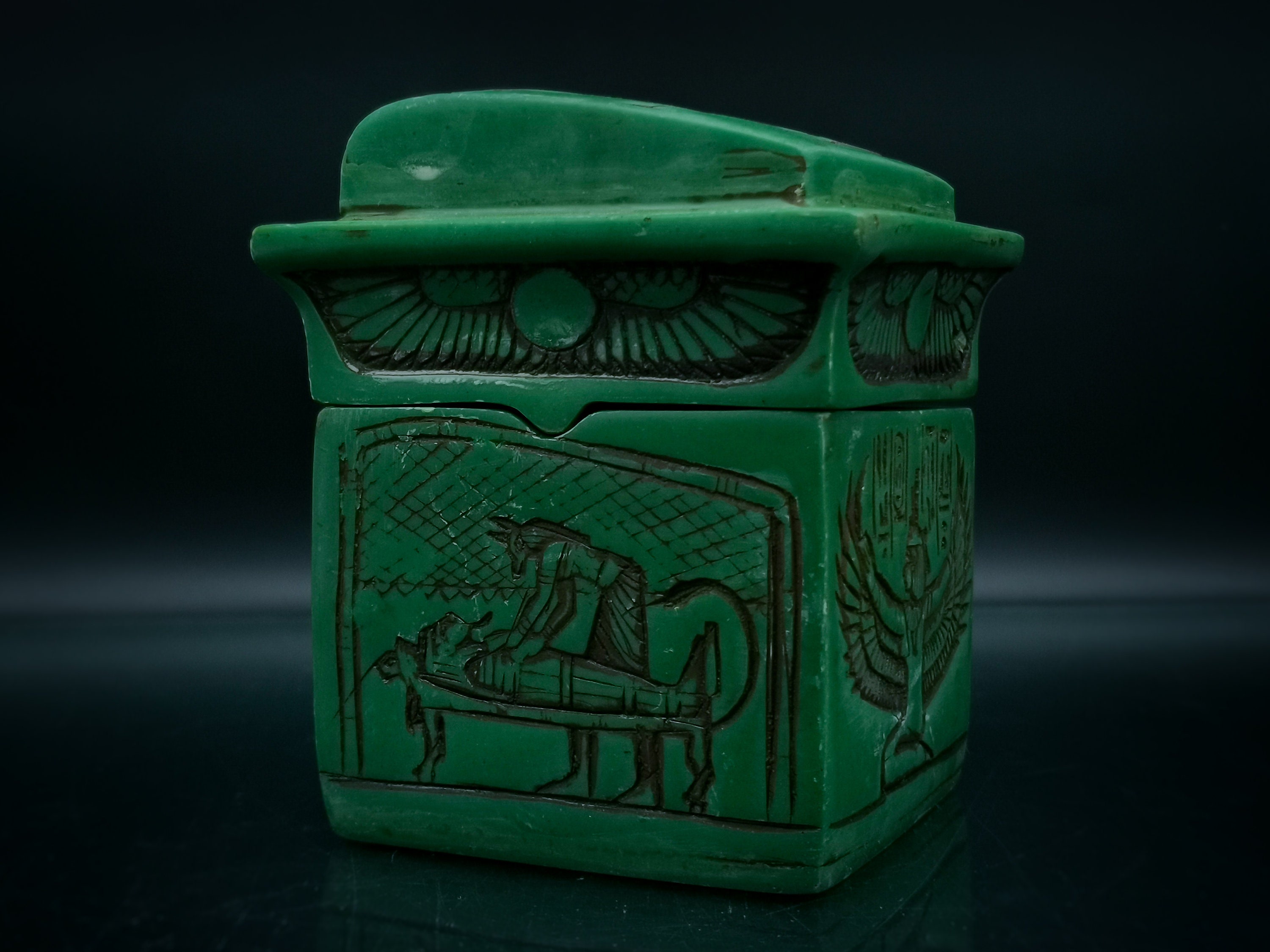 Canopic box jars 4 art Pharaonic Carved inscriptions stone | Etsy