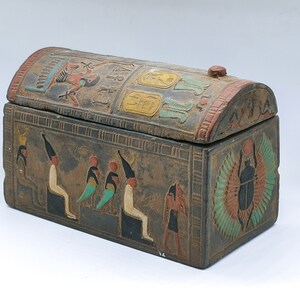 Egyptian Art Box Decorated Pharaonic Inscriptions Colored Heavy Stone ...