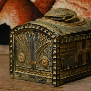 Egyptian Box Made of Natural Stone, Carved on Top With a Large Egyptian ...