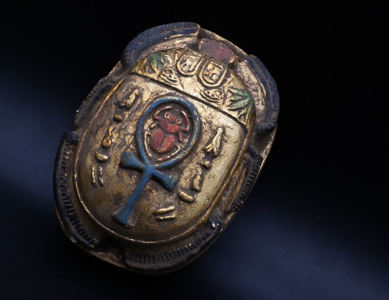 Unique Egyptian Art Scarab Amulet Beetle 2 Color Style Large - Etsy