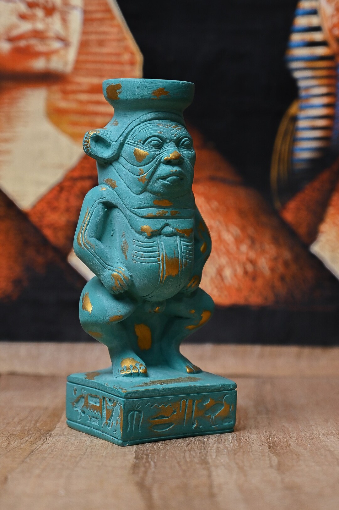 Statue of the God Bes the Dwarf, Protector of Households, and in ...
