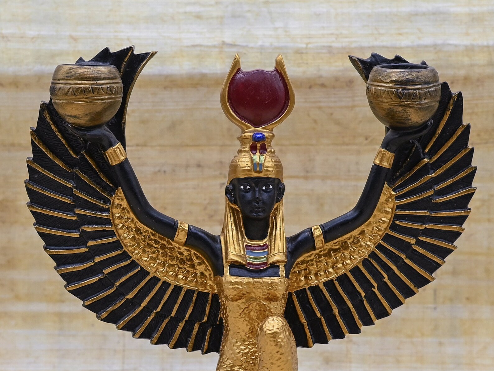 Isis Wings Goddess Figurine Hand Painted Egyptian Art Made in - Etsy