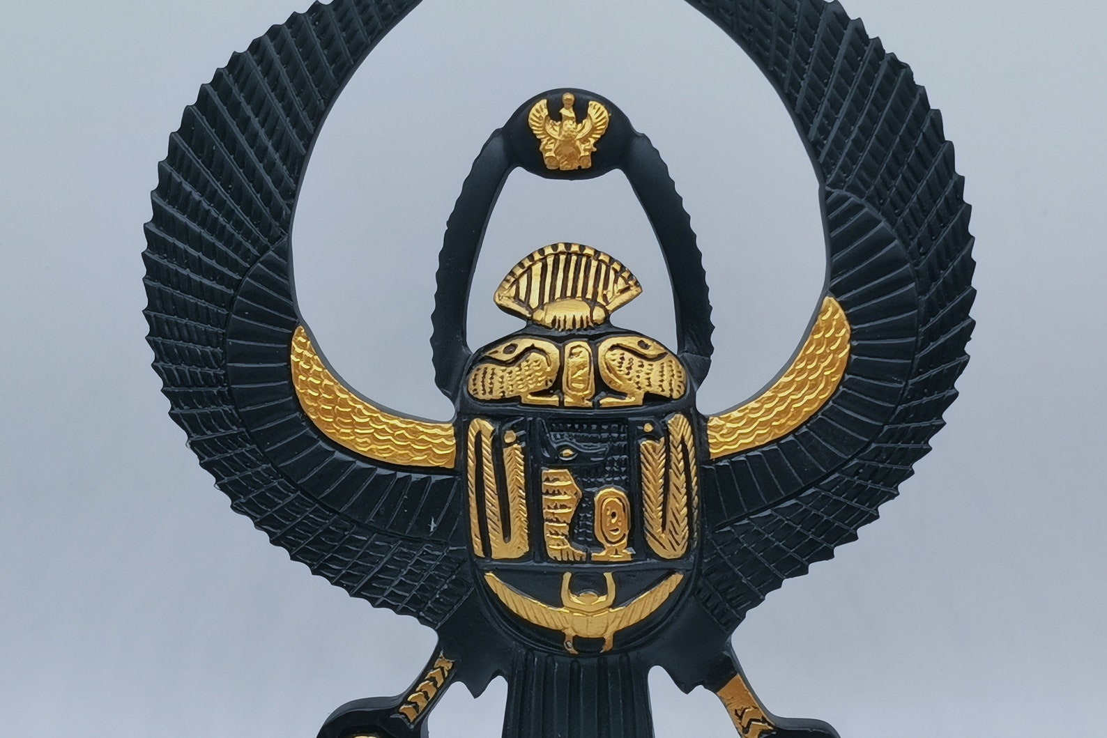 Unique Egyptian Art Scarab Winged Hand Painted Colored Made in - Etsy