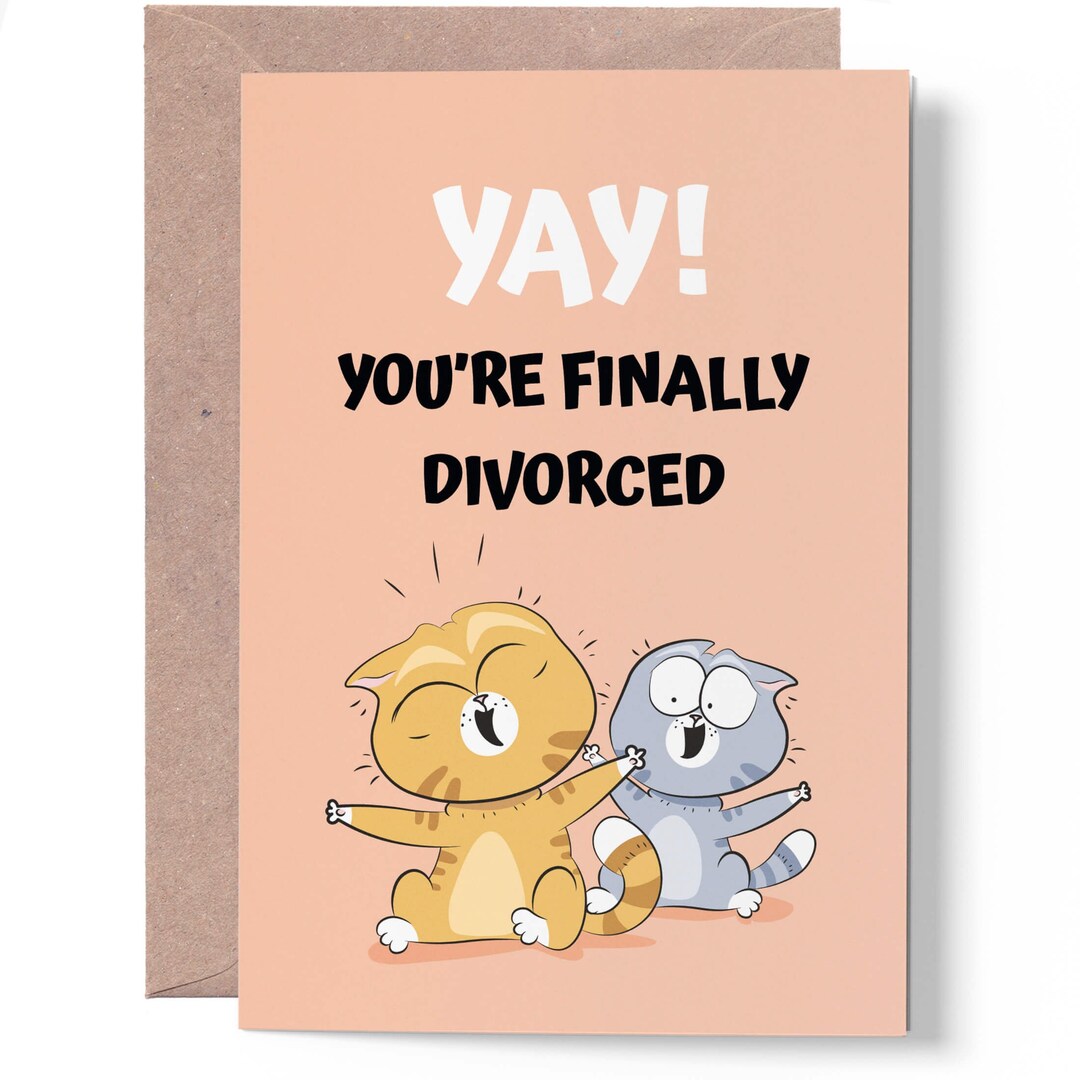 Happy Divorce Card, Personalised Divorce Gift With Personalised Message ...