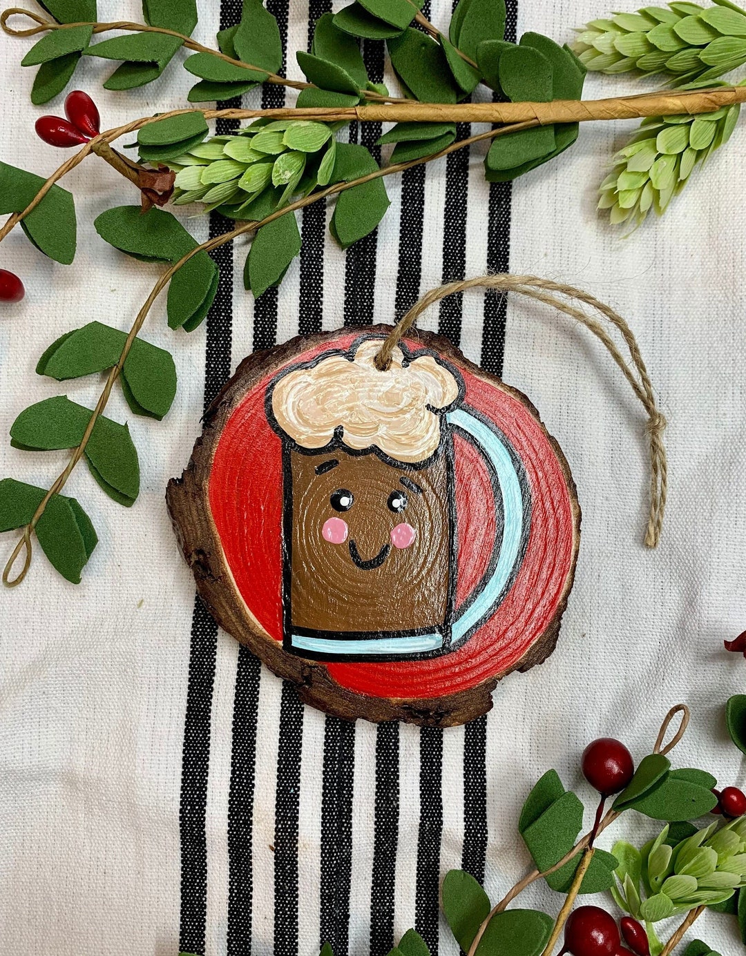 Adorable Ales - Sammy Stout - Wood Slice Ornament - Beer Mug - Craft ...