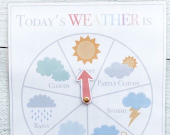 Today's Weather is Printable Wheel Circle Learning Time, Preschool ...