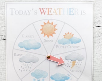 Today's Weather is Printable Wheel Circle Learning Time, Preschool ...