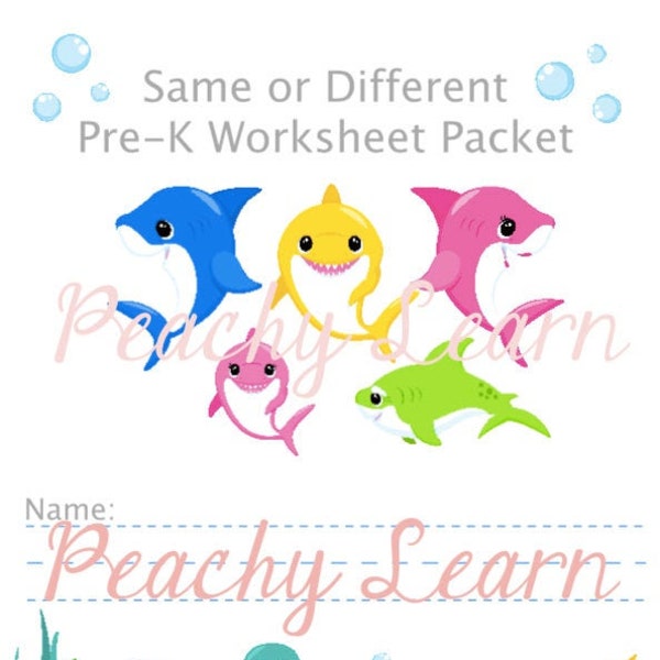 Baby Shark Learning Template - Etsy