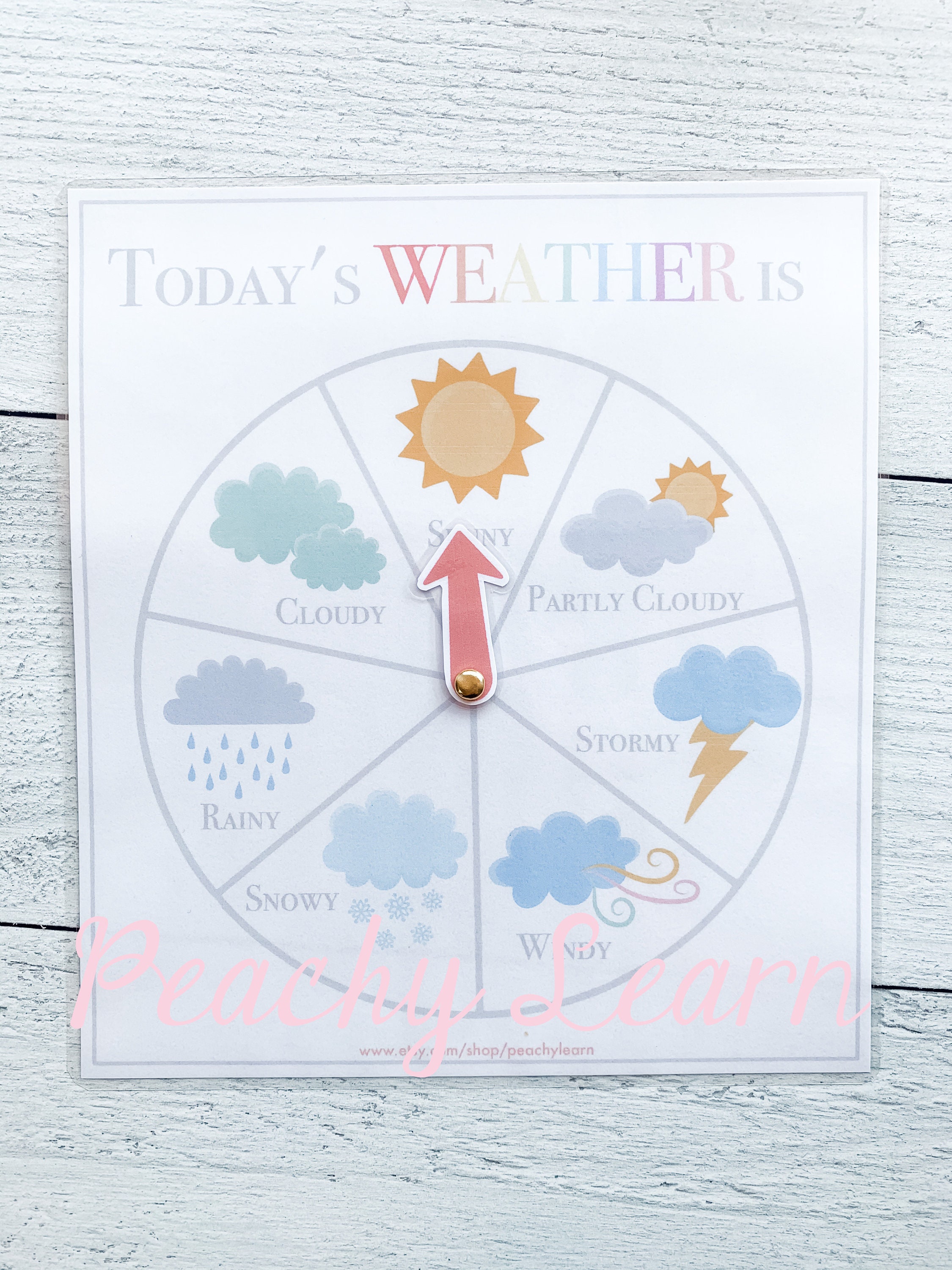 Today's Weather is Printable Wheel Circle Learning Time, Preschool ...