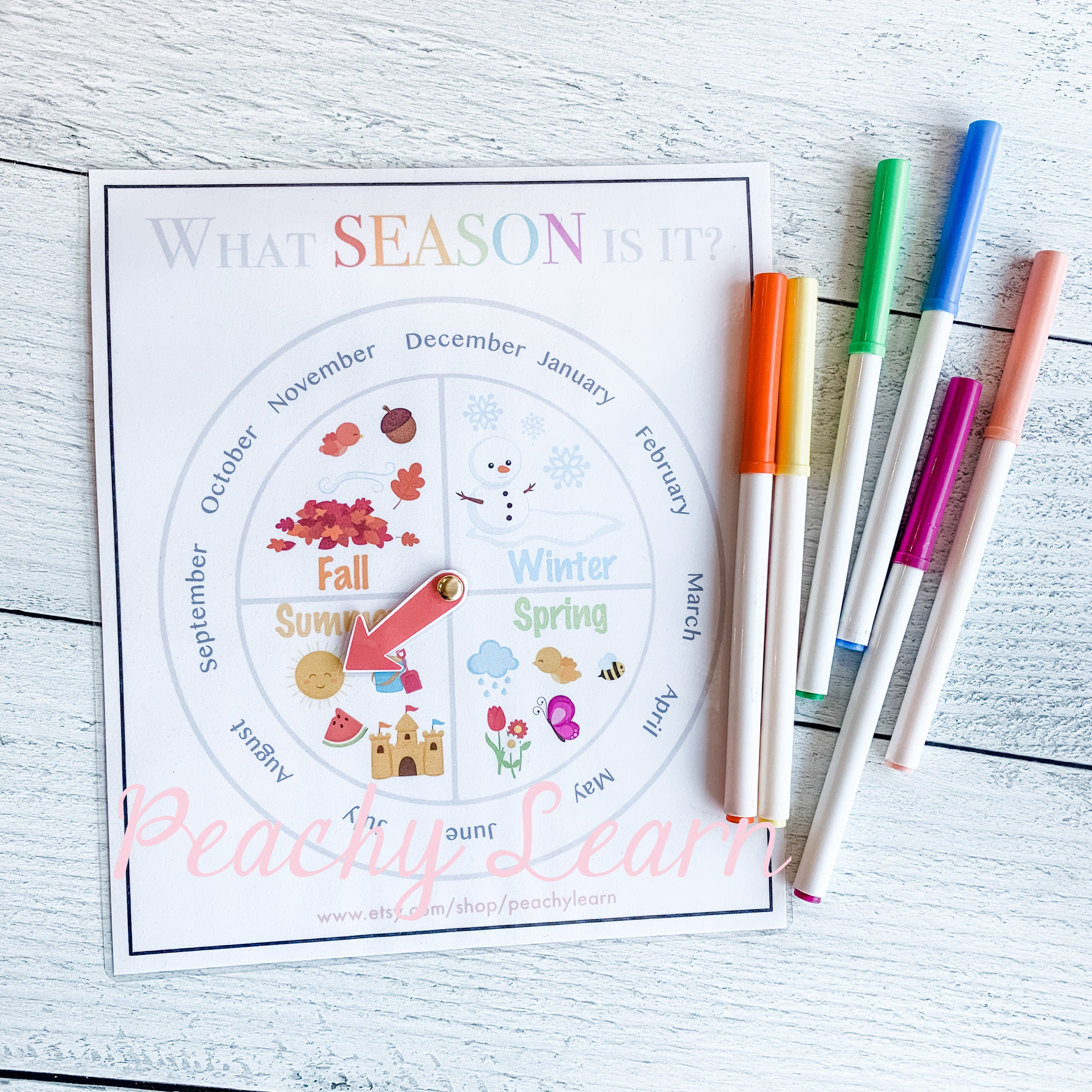 Four Seasons Printable Wheel Circle Learning Time, Preschool ...