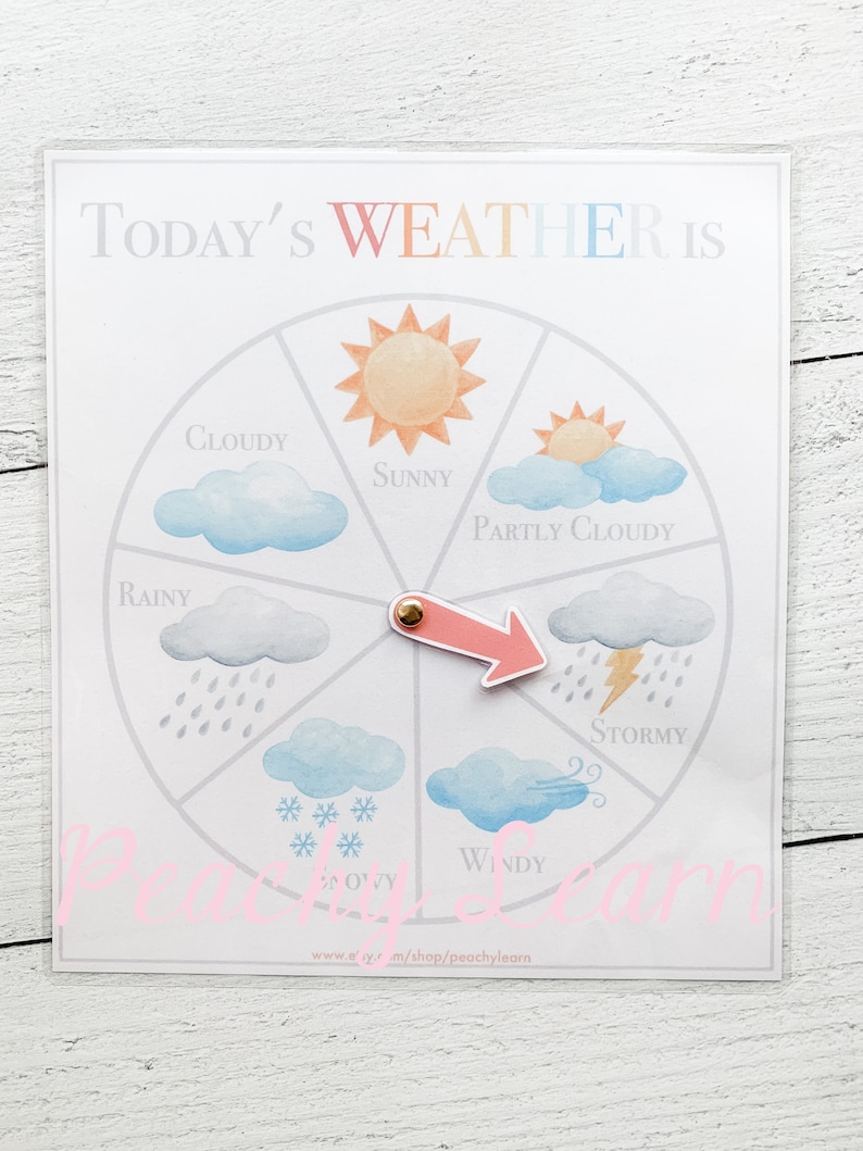 Today's Weather is Printable Wheel Circle Learning Time, Preschool ...