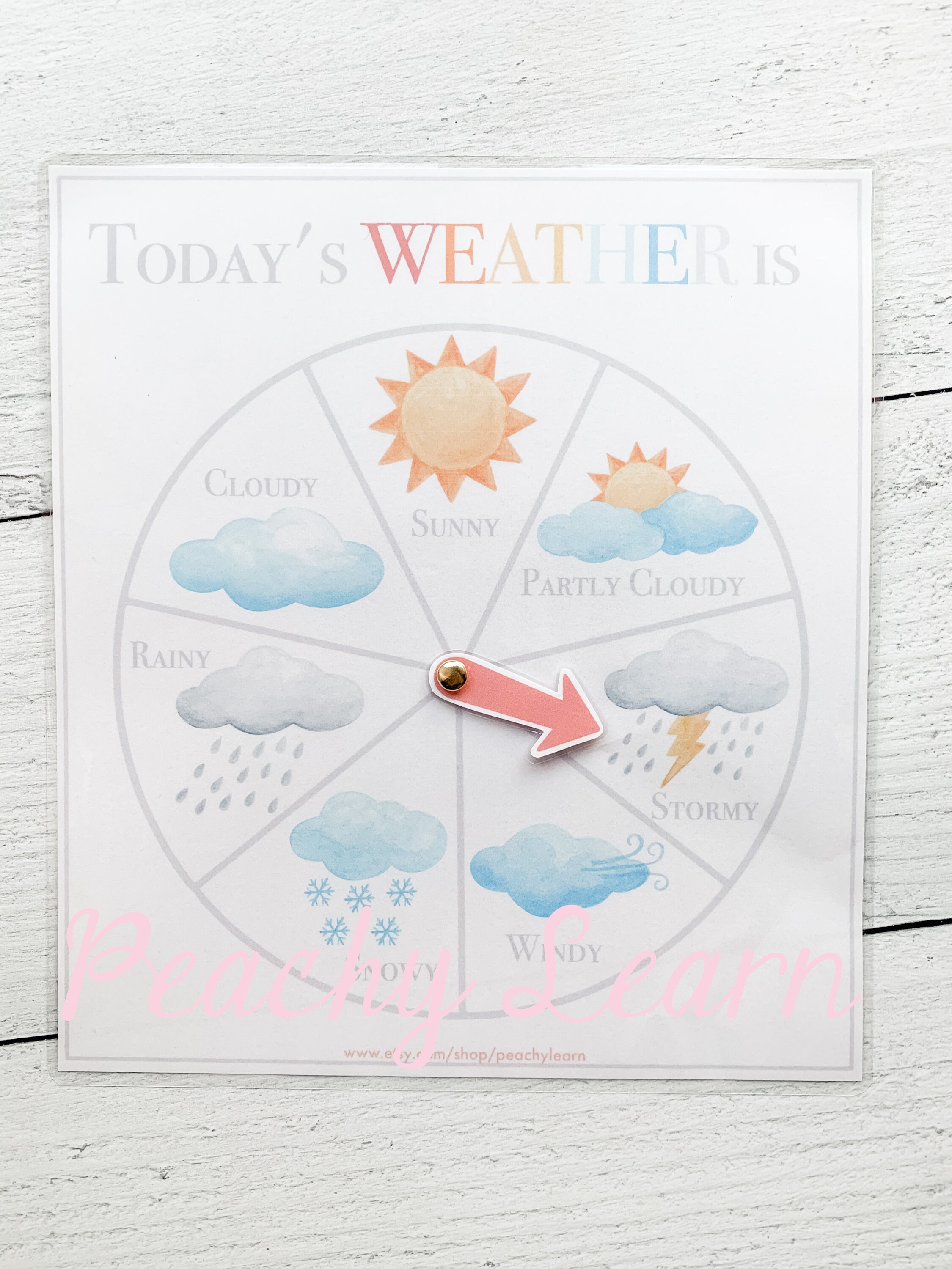 Today's Weather is Printable Wheel Circle Learning Time, Preschool ...