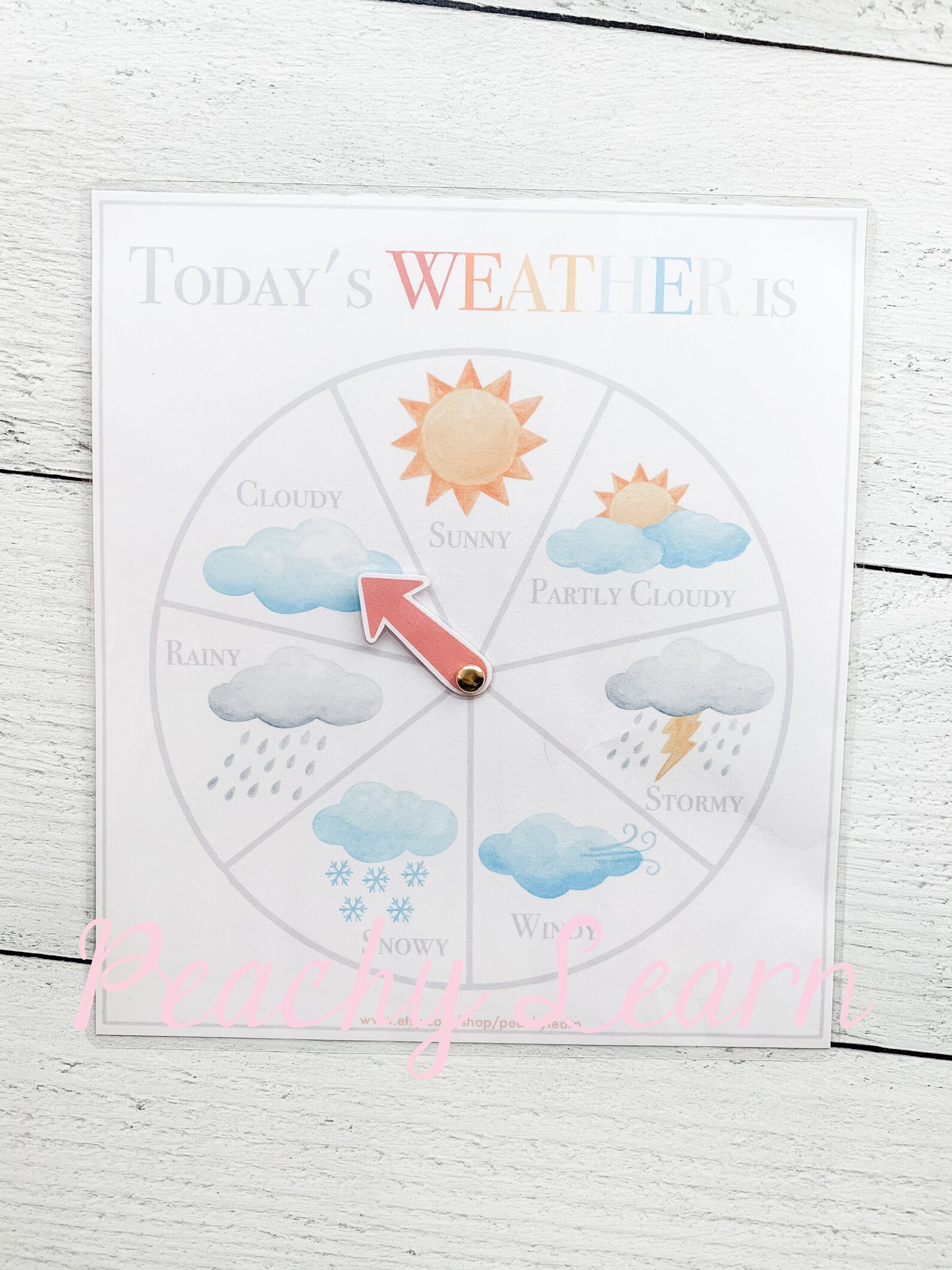Today's Weather is Printable Wheel Circle Learning Time, Preschool ...