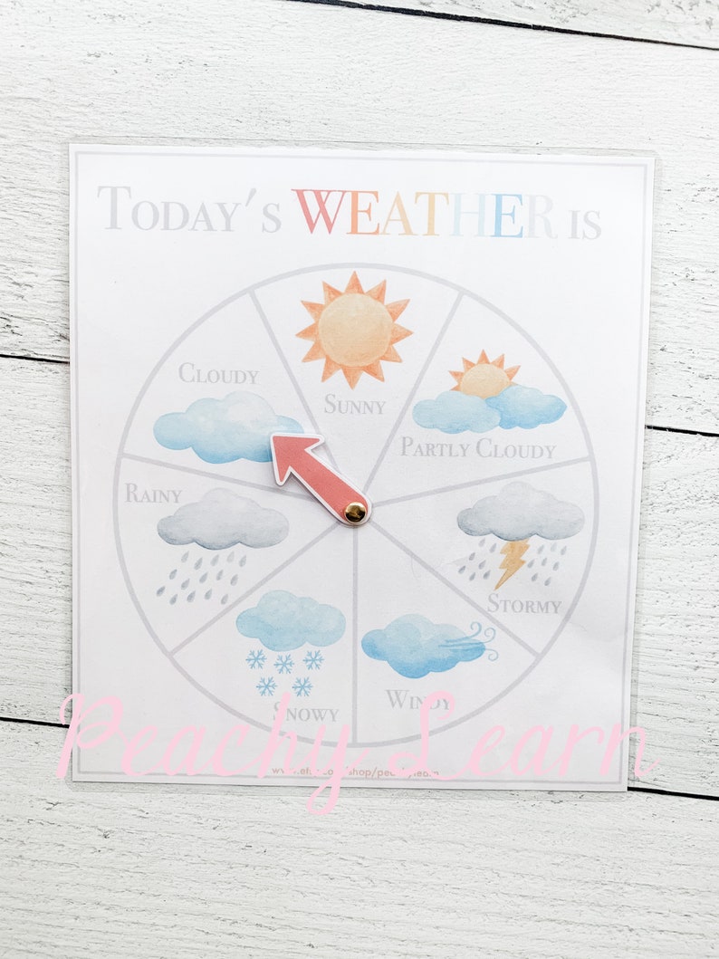 Today's Weather is Printable Wheel Circle Learning Time, Preschool ...
