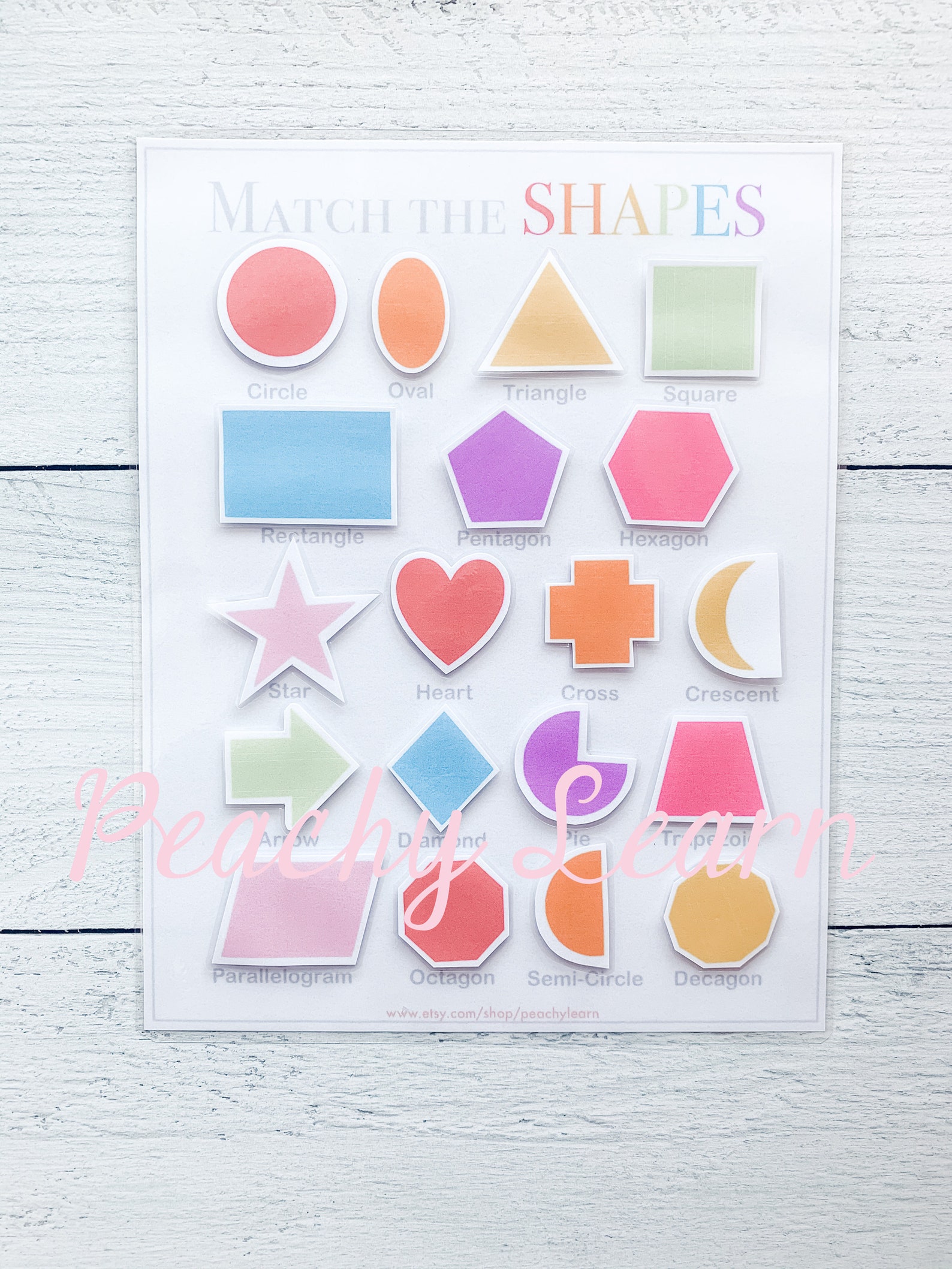 Shape Matching, Memory Game, Learning, Preschool, Homeschool ...