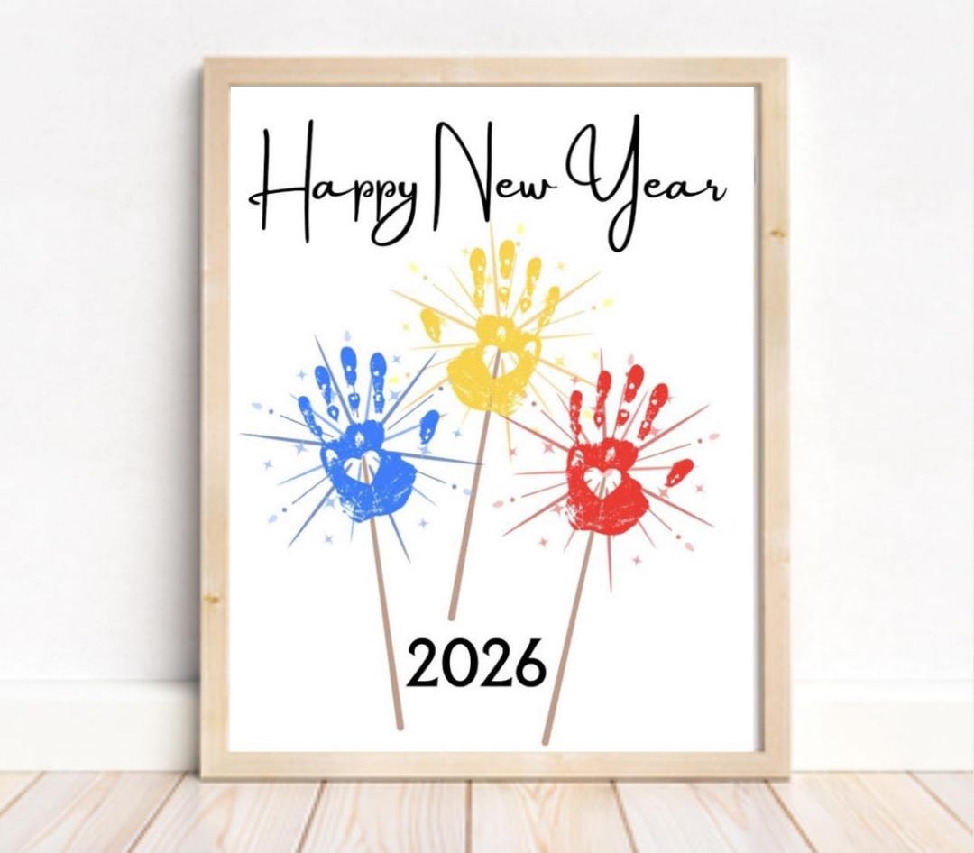 New Year Handprints, Fireworks Handprint Craft, Children New Year ...