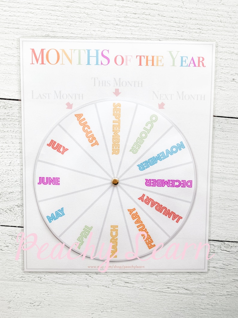 Months of the Year Wheel, Learning, Preschool, Homeschool, Educational ...