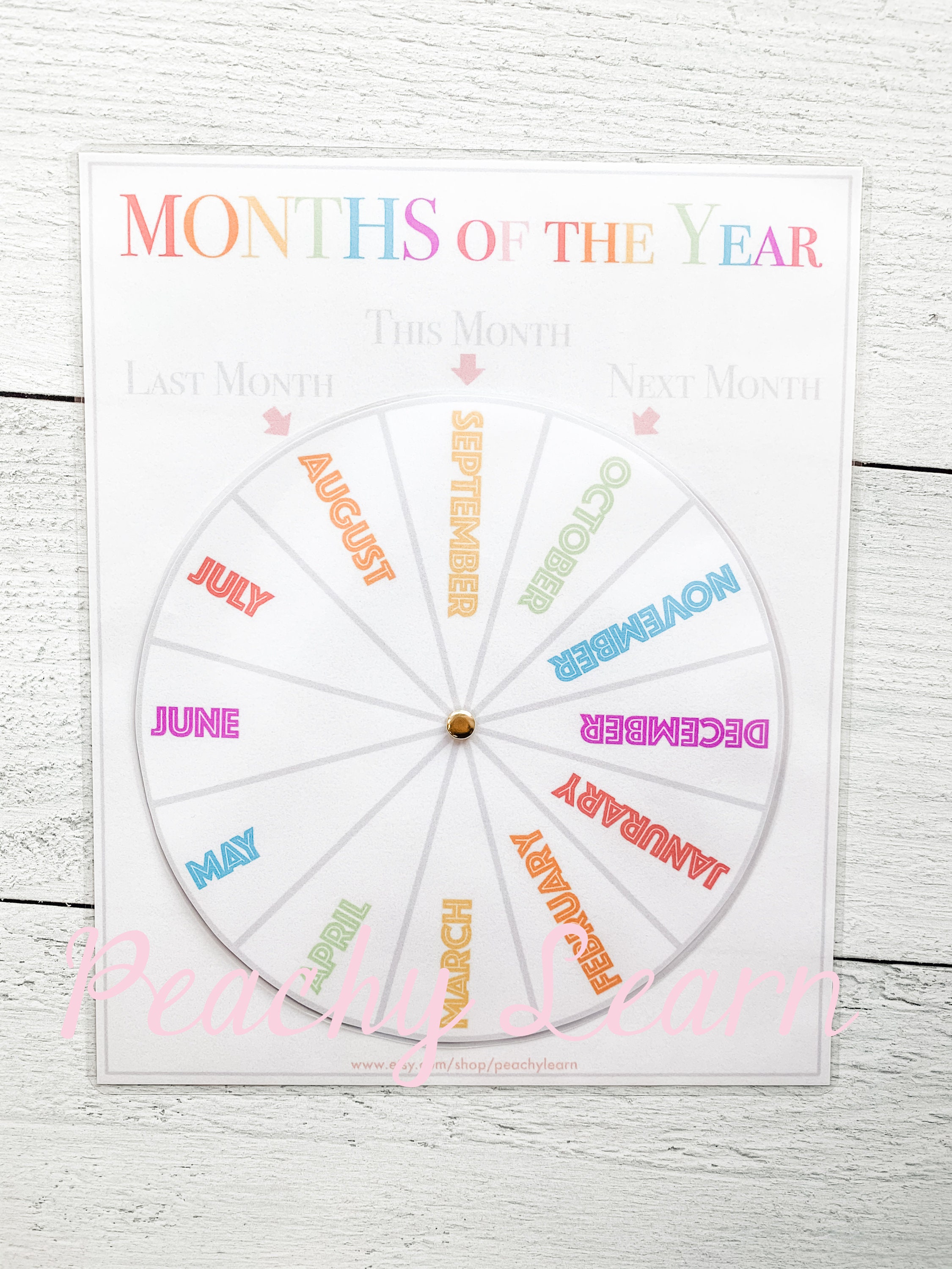 Months of the Year Wheel, Learning, Preschool, Homeschool, Educational ...