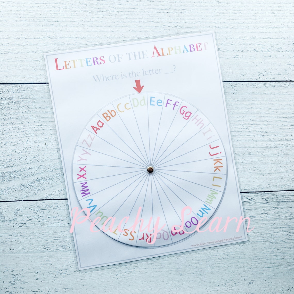 Letters of the Alphabet Wheel, Learning, Preschool, Homeschool ...
