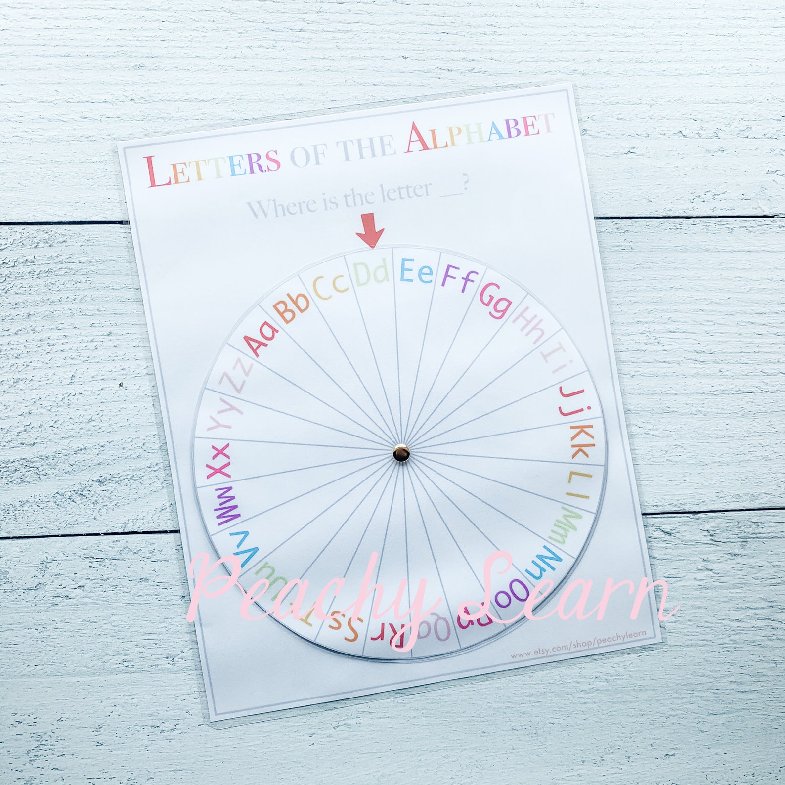Letters of the Alphabet Wheel, Learning, Preschool, Homeschool ...