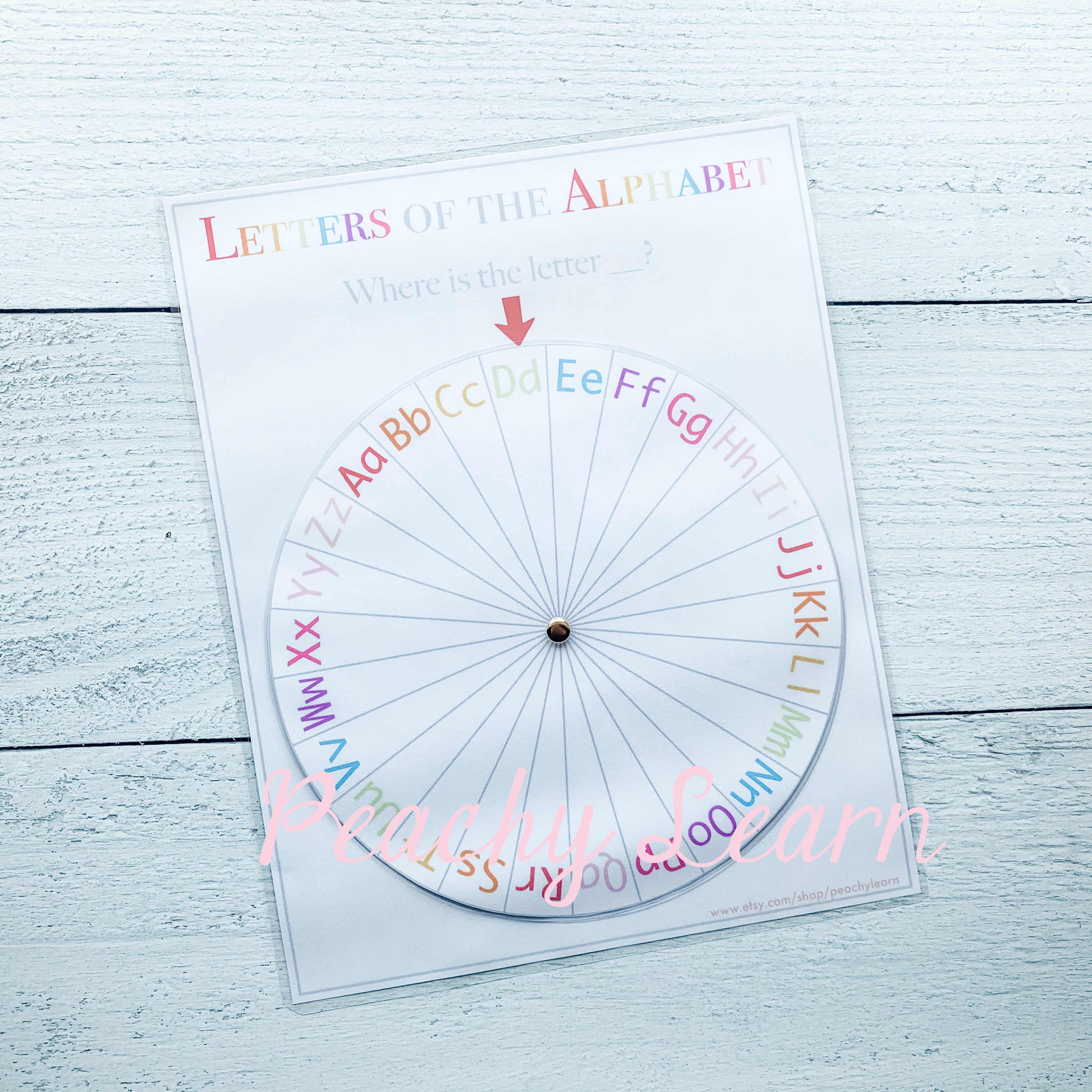 Letters of the Alphabet Wheel, Learning, Preschool, Homeschool ...