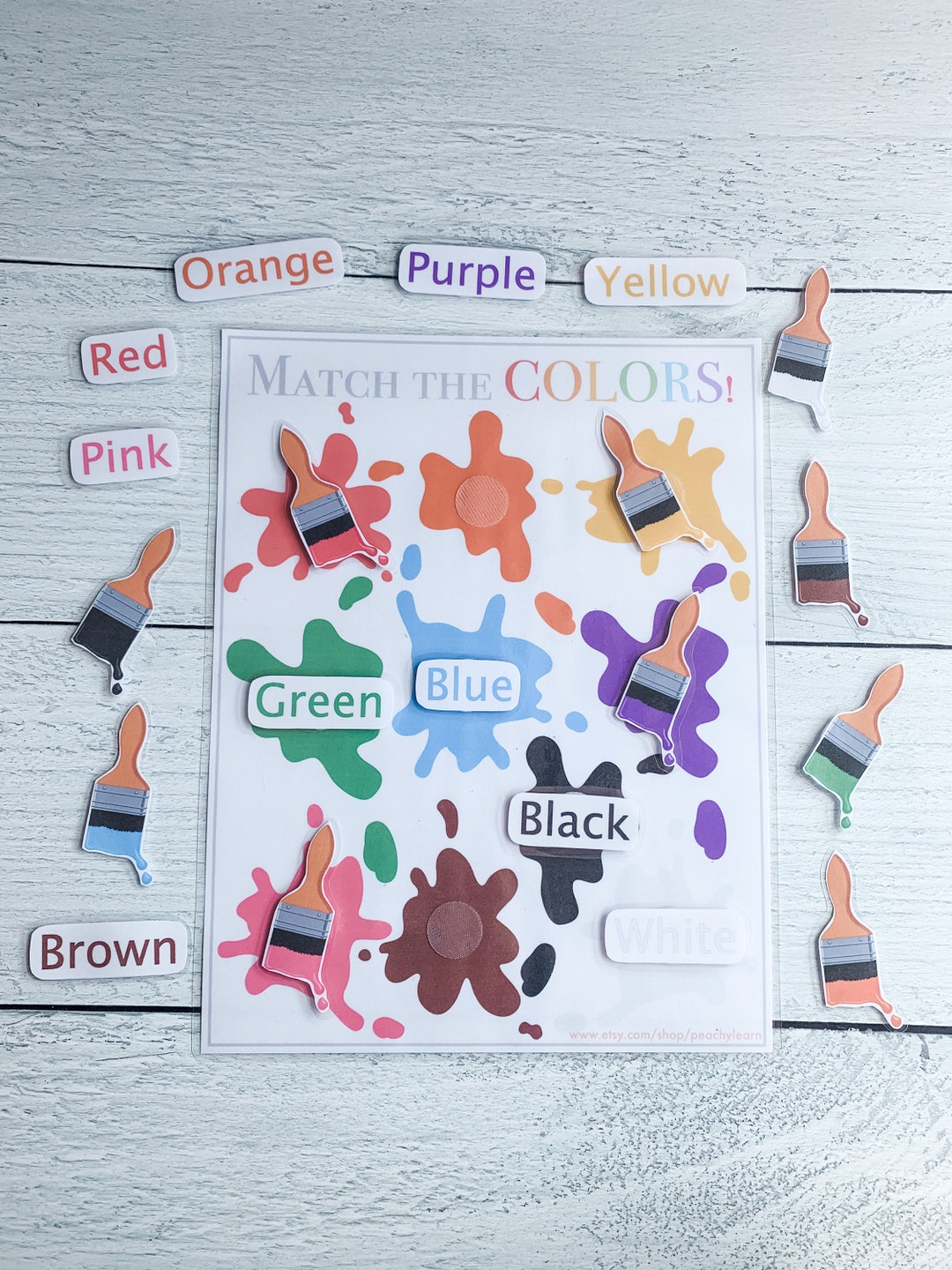 Color Matching Game: Preschool Learning Activity (digital Download) - Etsy