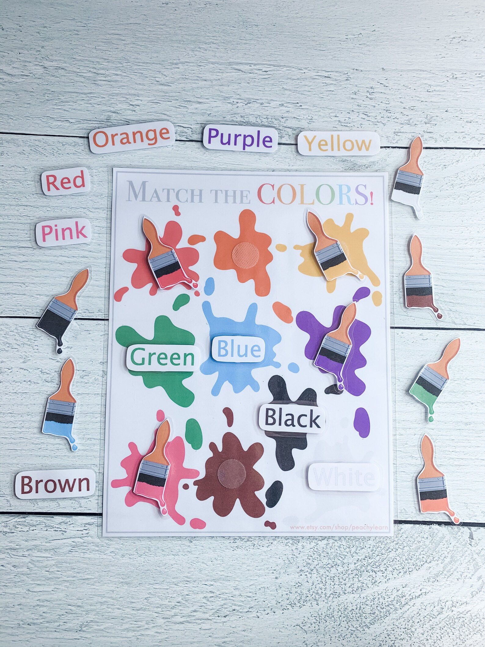 Color Matching Game: Preschool Learning Activity (digital Download) - Etsy