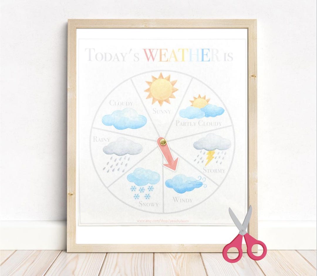 Today's Weather is Printable Wheel Circle Learning Time, Preschool ...