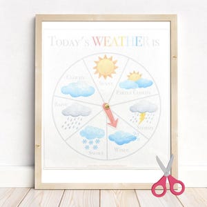 Today's Weather is Printable Wheel Circle Learning Time, Preschool ...