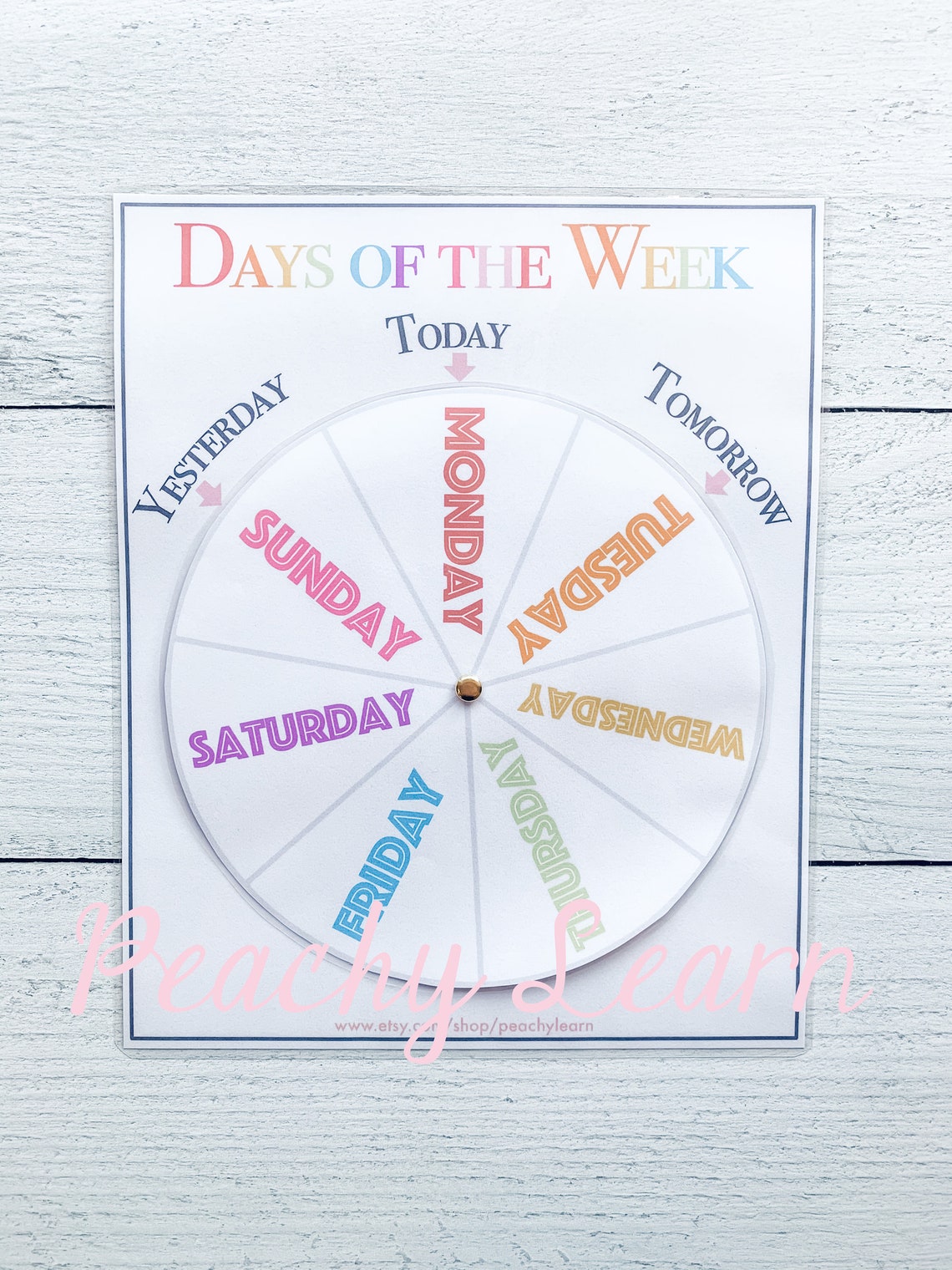 Days of the Week Wheel, Learning, Preschool, Homeschool, Educational ...