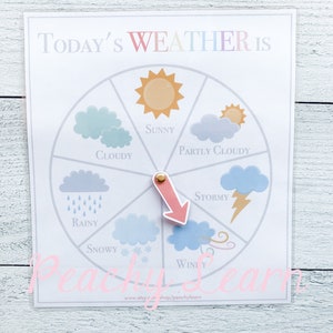 Today's Weather is Printable Wheel Circle Learning Time, Preschool ...