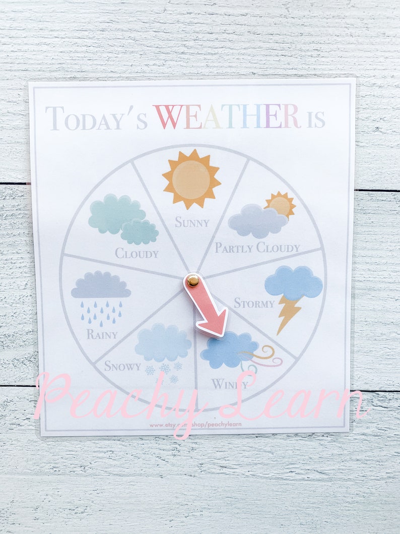 Today's Weather is Printable Wheel Circle Learning Time, Preschool ...