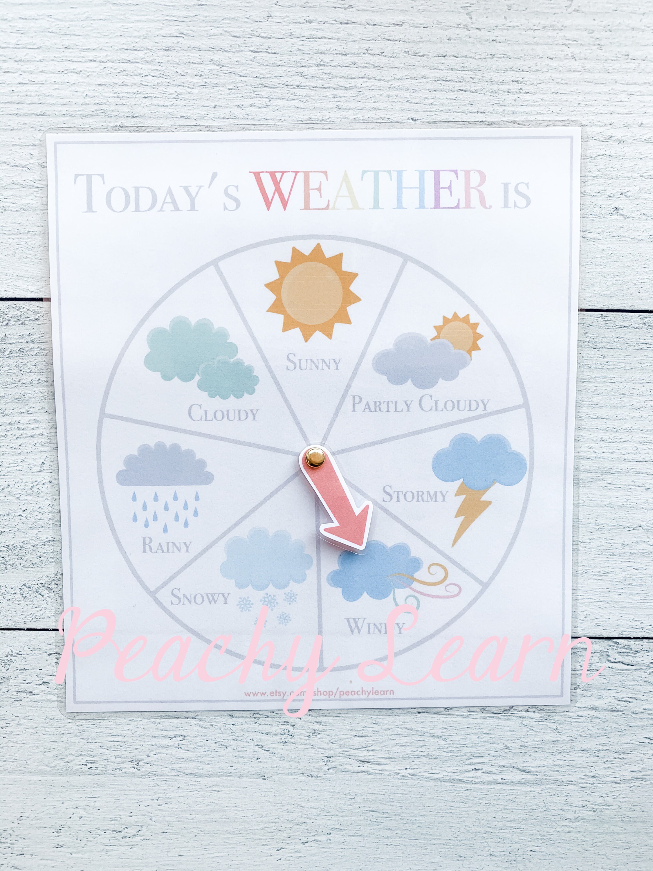Today's Weather is Printable Wheel Circle Learning Time, Preschool ...