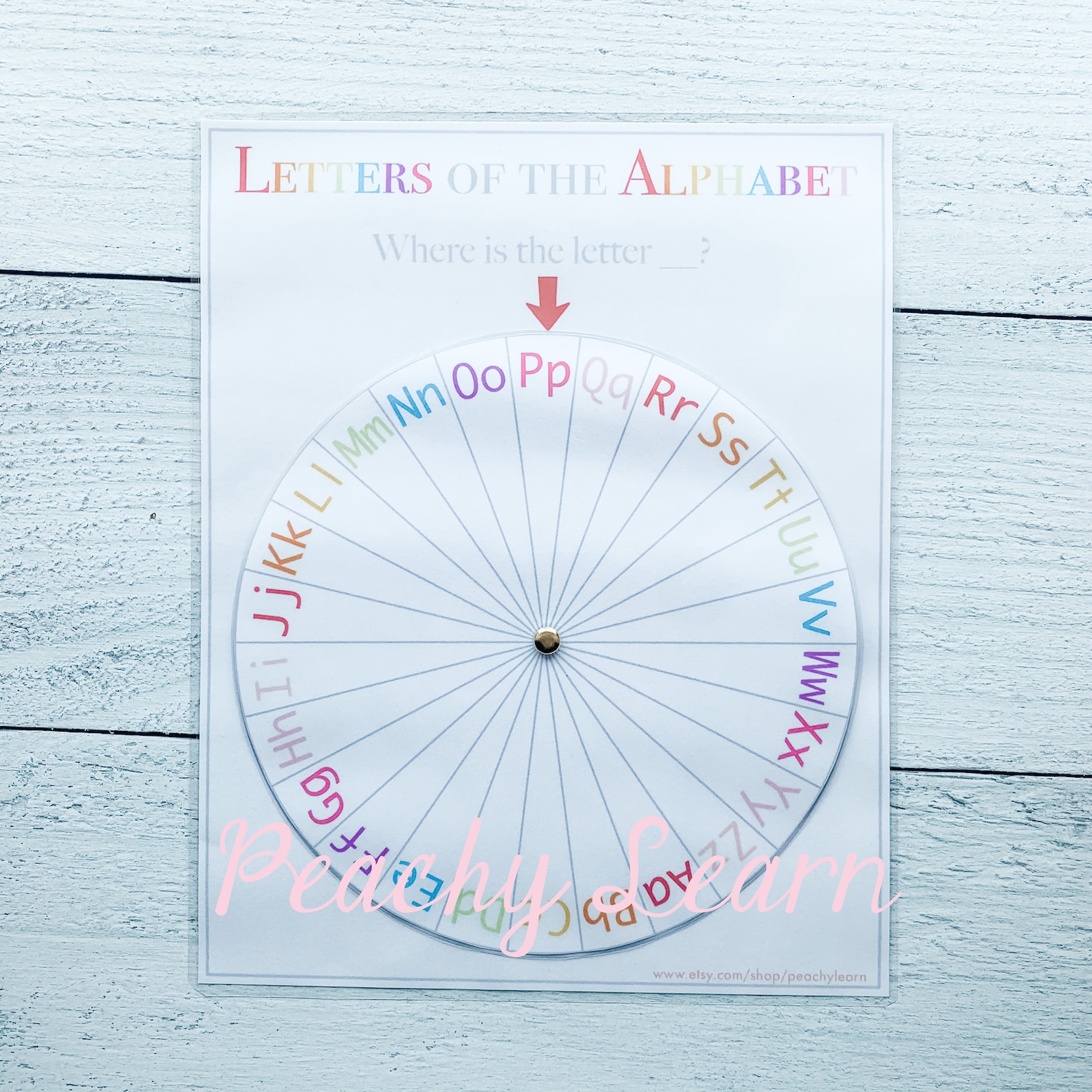 Letters of the Alphabet Wheel, Learning, Preschool, Homeschool ...
