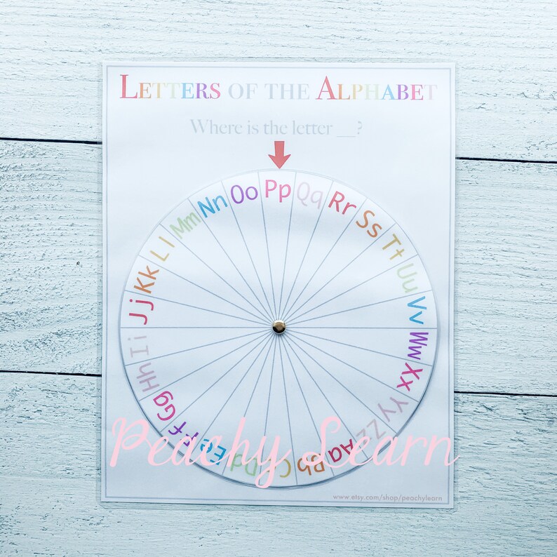Letters of the Alphabet Wheel, Learning, Preschool, Homeschool ...