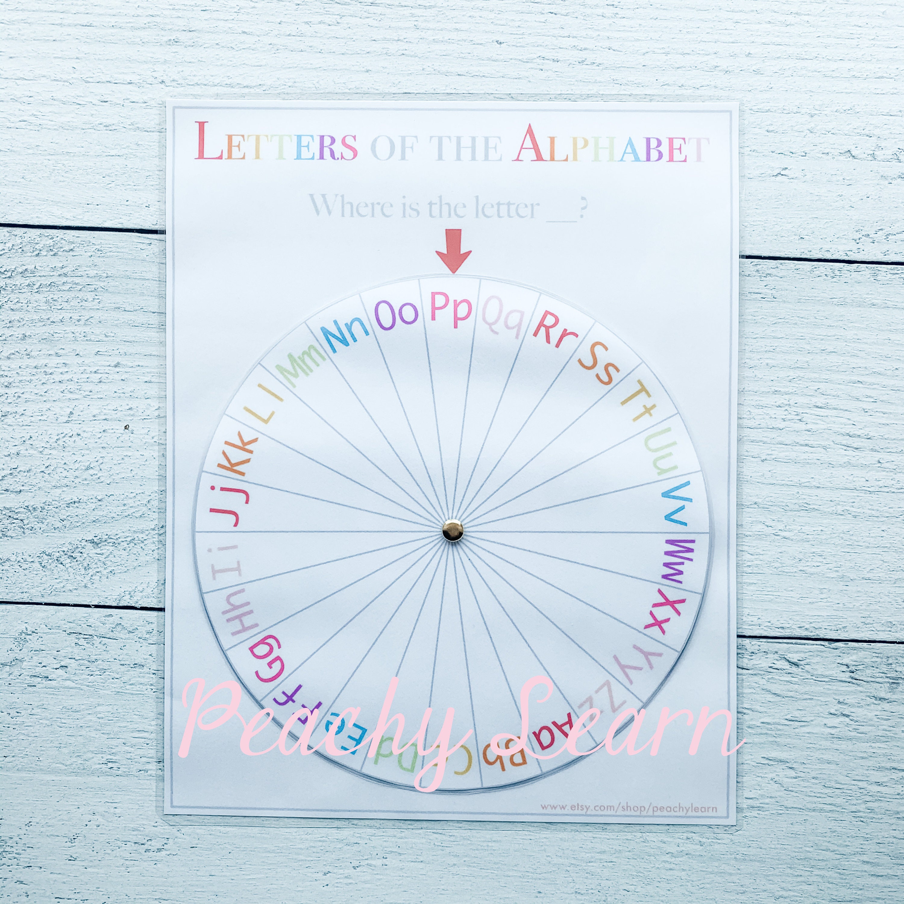 Letters of the Alphabet Wheel, Learning, Preschool, Homeschool ...