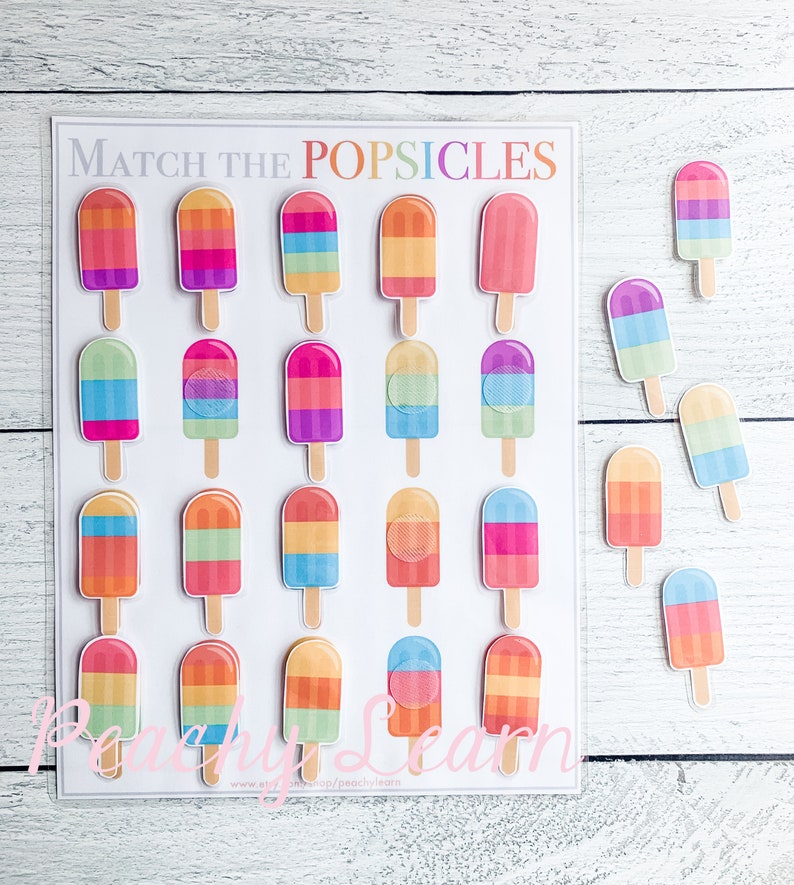 Popsicles Matching, Memory Game, Learning, Preschool, Homeschool ...