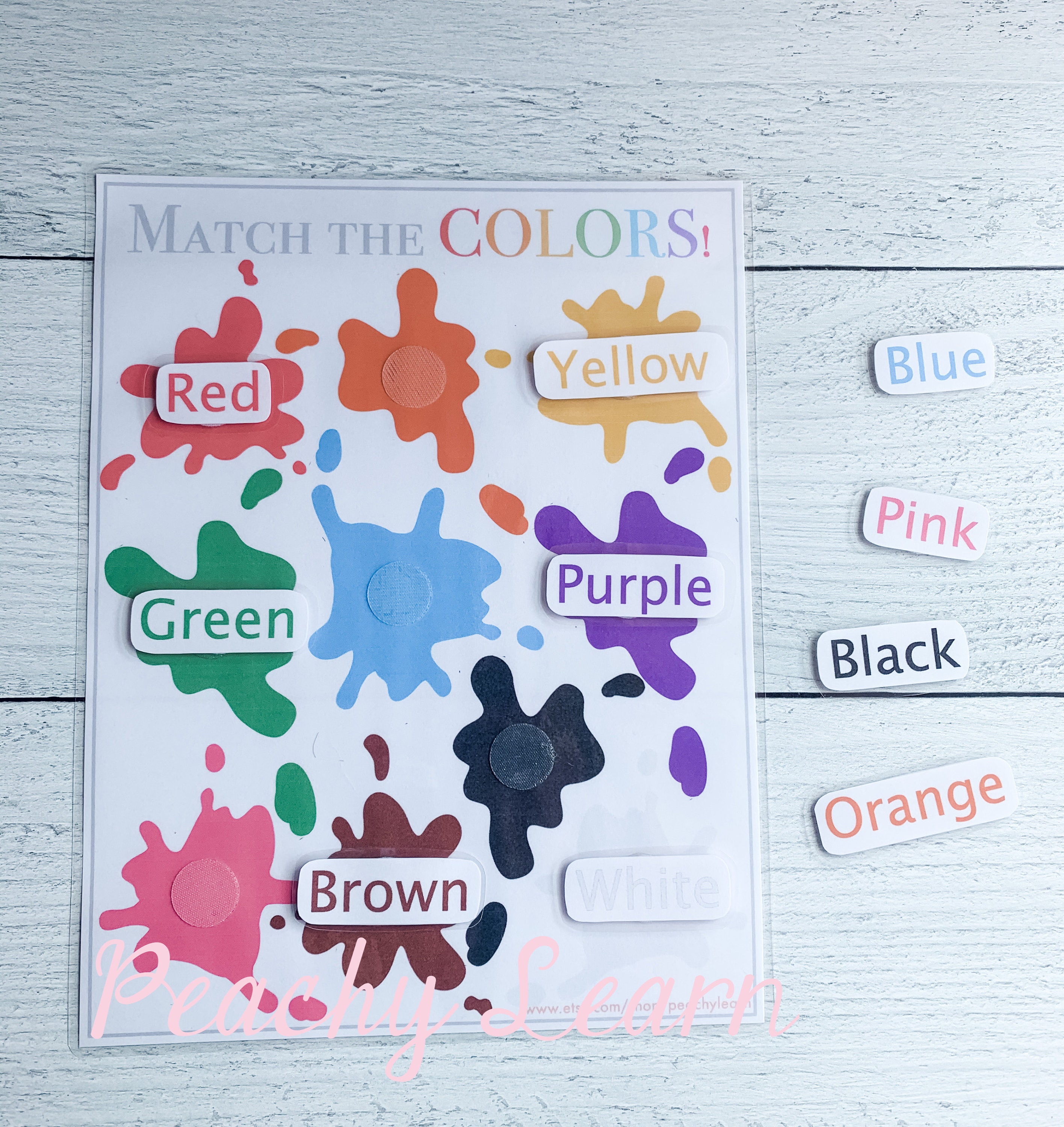 Color Matching Game: Preschool Learning Activity (digital Download) - Etsy