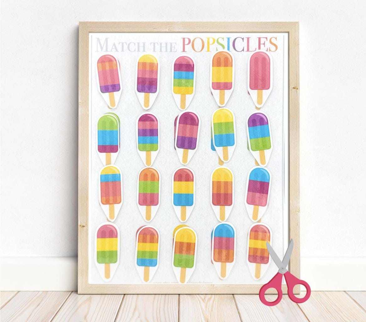 Popsicles Matching, Memory Game, Learning, Preschool, Homeschool ...