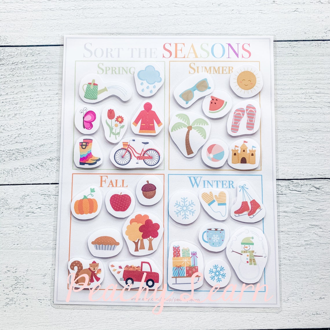 Four Seasons Printable Sorting Learning Time, Preschool, Homeschool ...